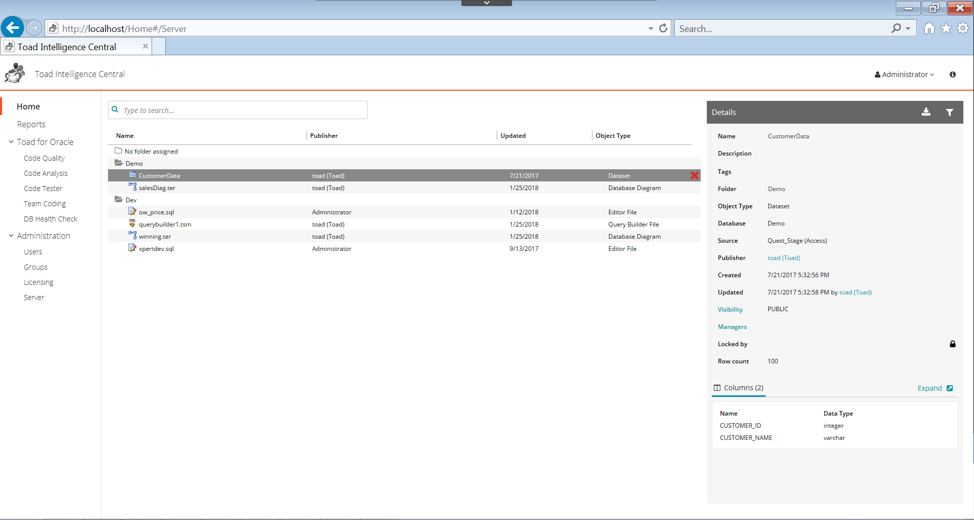 Quest - Toad Intelligence Central